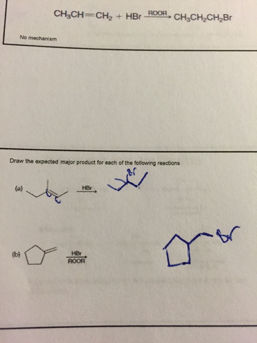 Solved Draw The Expected Major Product For Each Of The