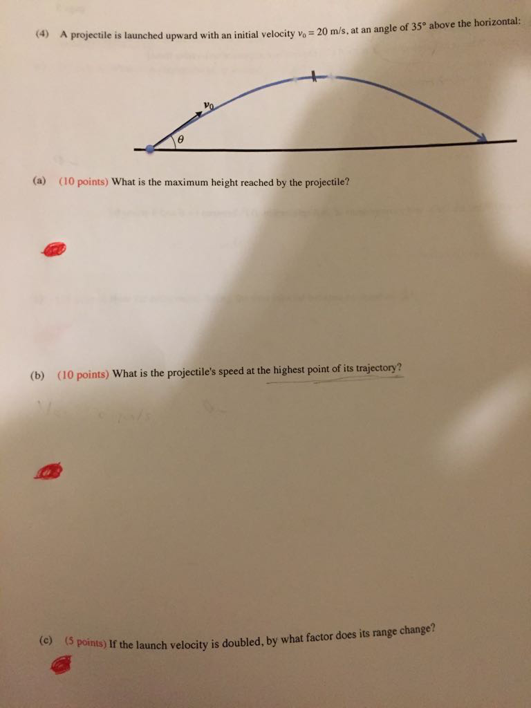 Solved 4 Projectile Is Launched Upward With An Initial