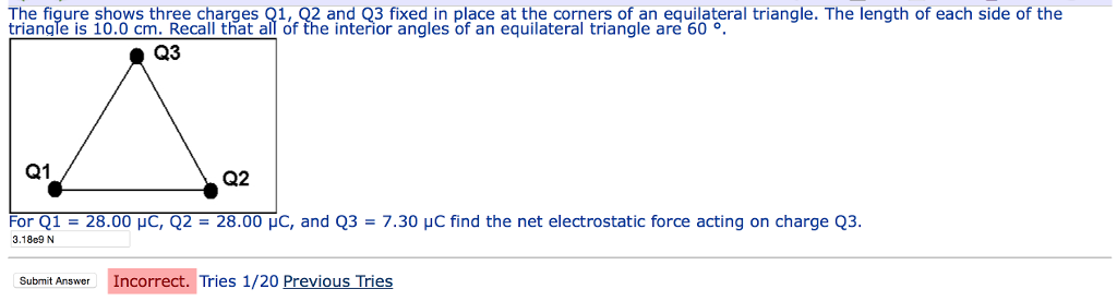 Solved The Figure Shows Three Charges 01 Q2 And 03 Fixed In