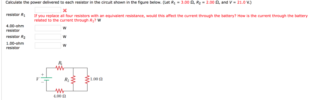 Solved Calculate The Power Delivered To Each Resistor In The