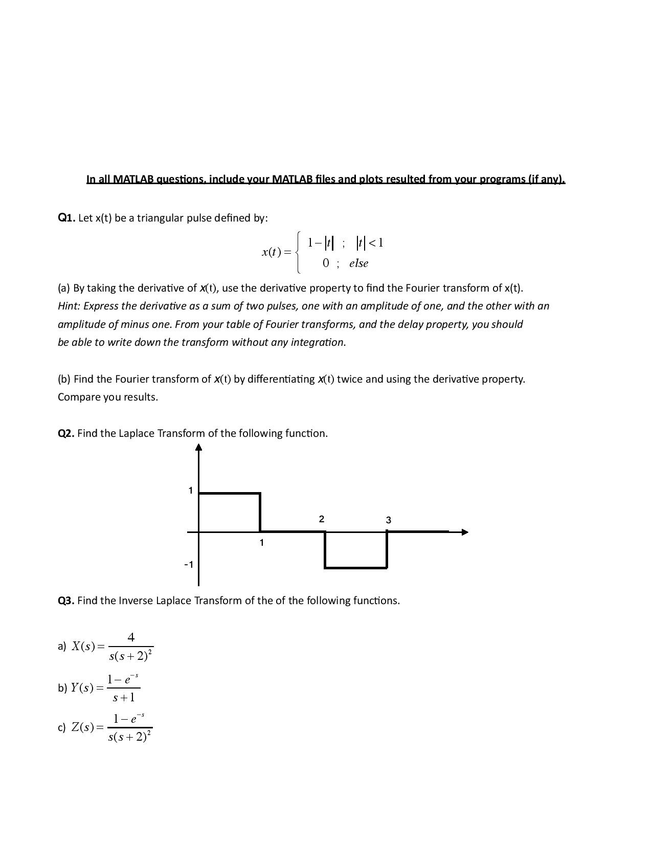 Solved In All Matlab Questions Include Your Matlab Files