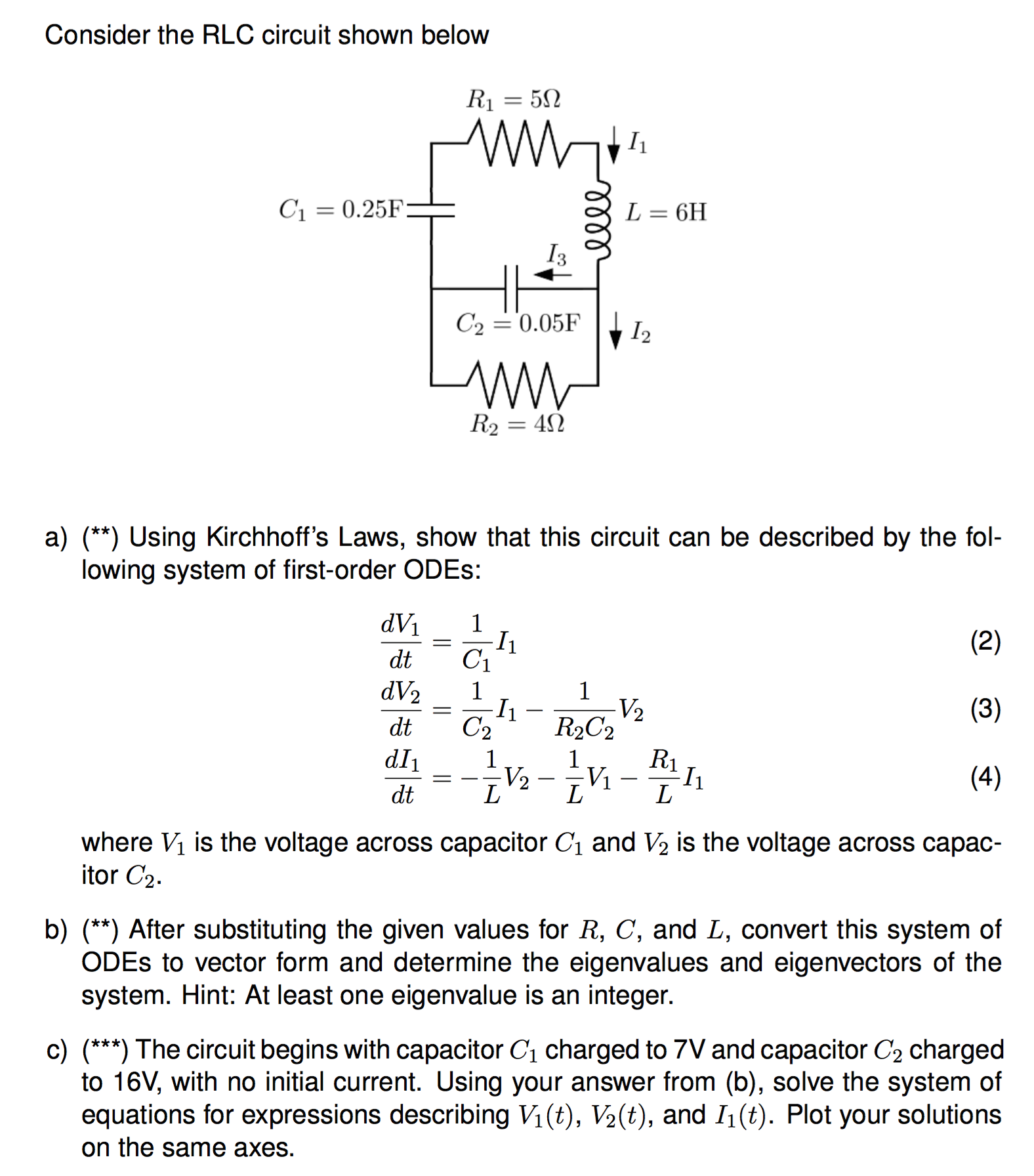 Solved Consider The Rlc Circuit Shown Below Using