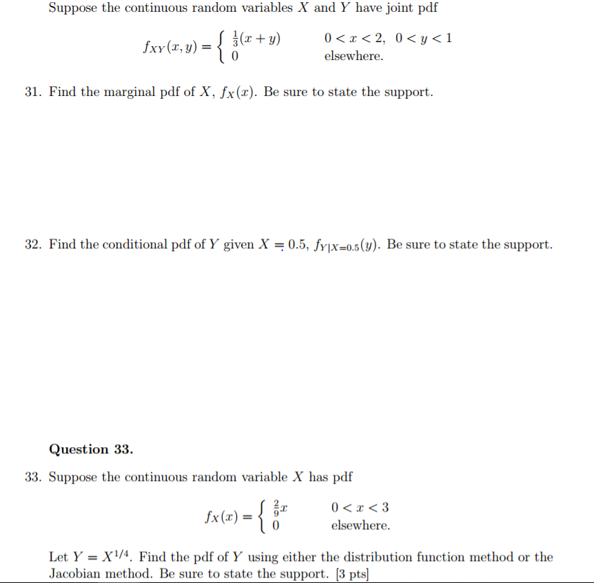 Solved Suppose The Continuous Random Variables X And Y Have