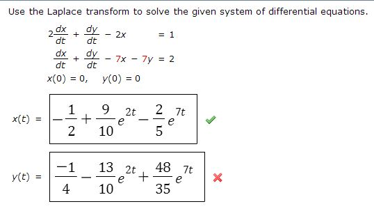 Solved Use The Laplace Transform To Solve The Given System