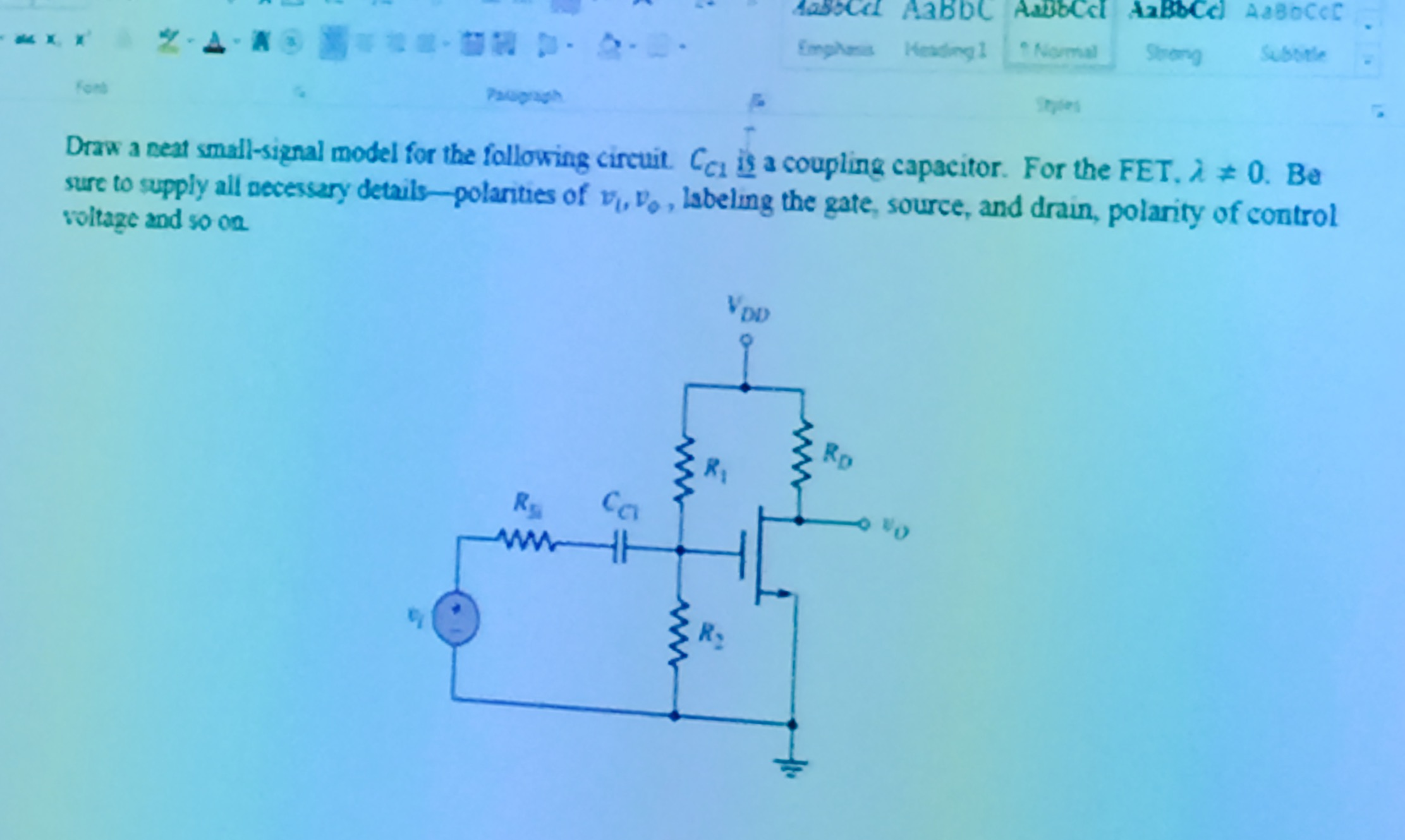 Solved Draw A Neat Small Signal Model For The Following