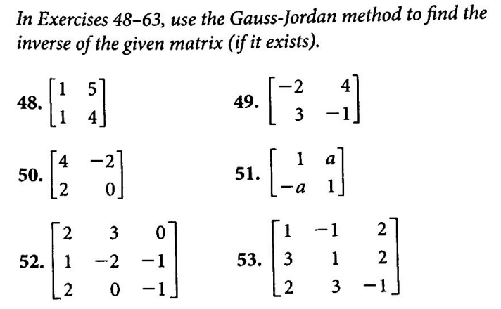 Solved In Exercises 48 63 Use The Gauss Jordan Method To