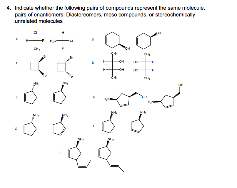 Solved Indicate Whether The Following Pairs Of Compounds