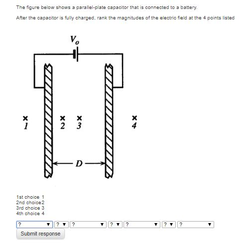 Solved The Figure Below Shows A Parallel Plate Capacitor