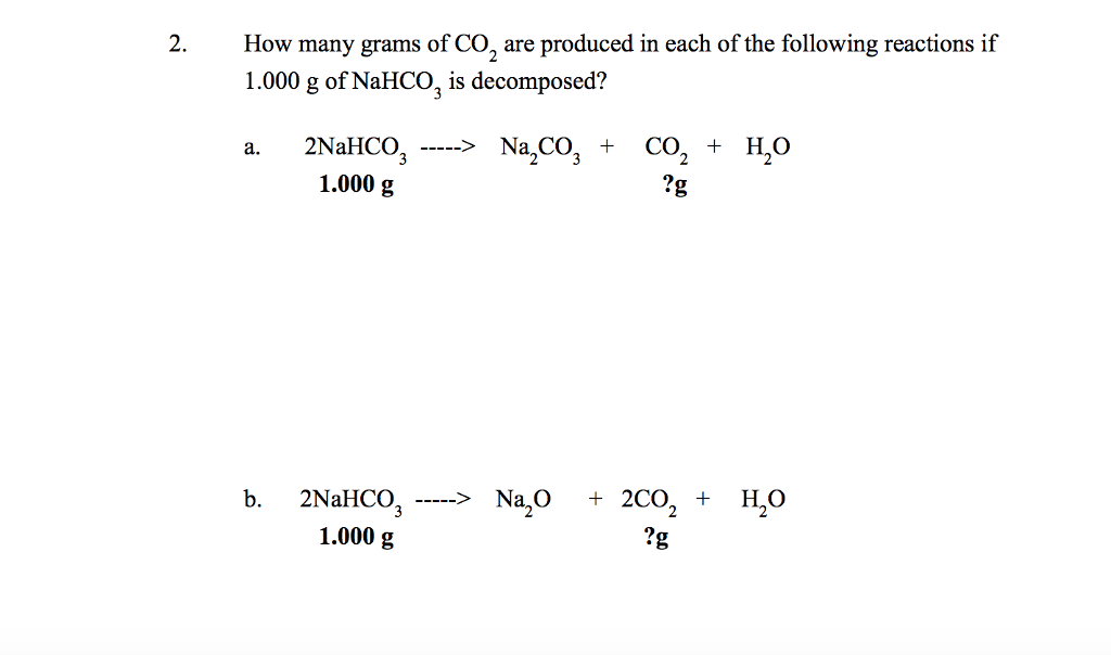 Solved S Of Co2 Are Produced In Each Of The Following