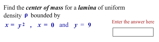 Solved Find The Center Of Mass For A Lamina Of Uniform