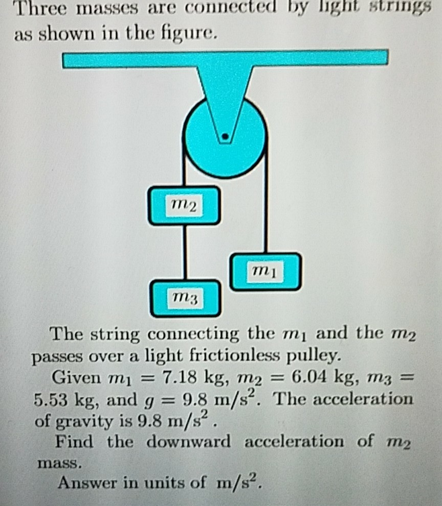 Solved Three Masses Are Connected By As Shown In The Figure