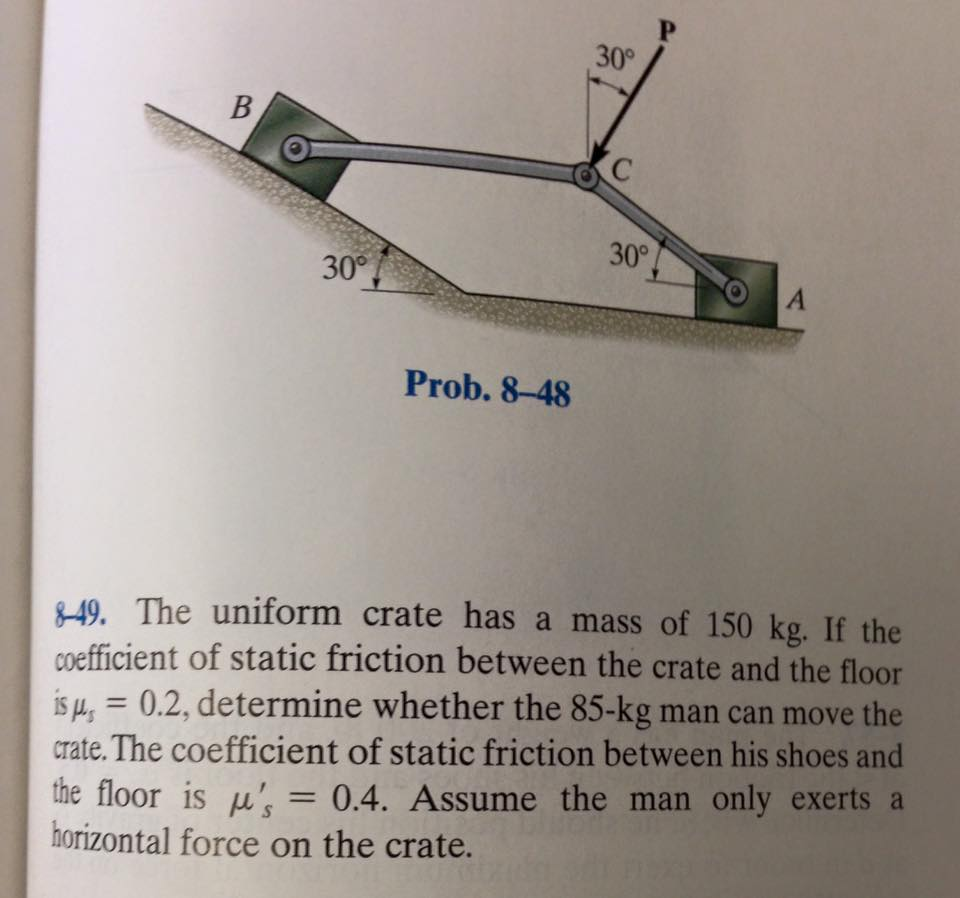 Solved 8 49 The Uniform Crate Has A Mass Of 150 Kg If