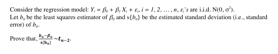 Consider The Regression Model Y I Beta 0 Beta