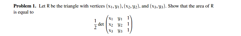 Solved Let R Be The Triangle With Vertices X1 Y1 X2