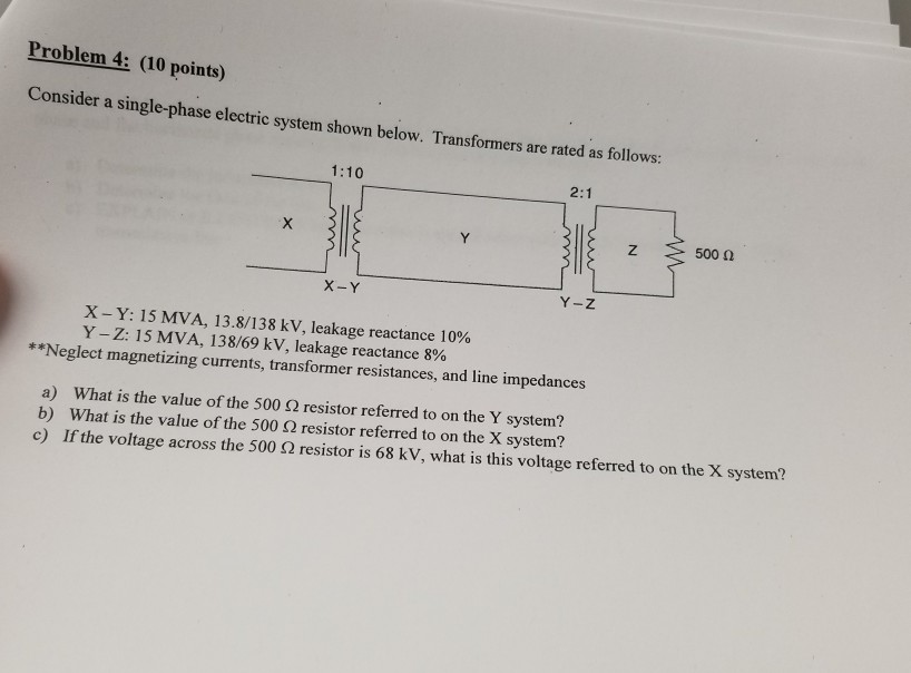 Solved Problem 4 10 Points Consider A Single Phase