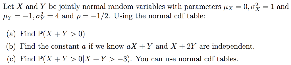 Solved Let X And Y Be Jointly Normal Random Variables With