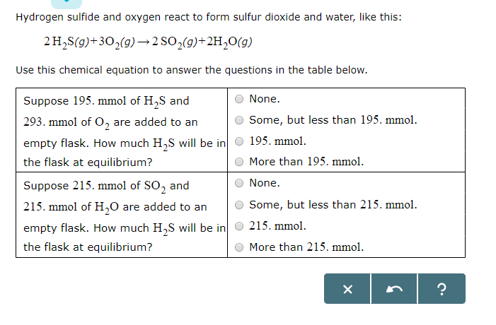 Solved Hydrogen Sulfide And Oxygen React To Form Sulfur 56 Off