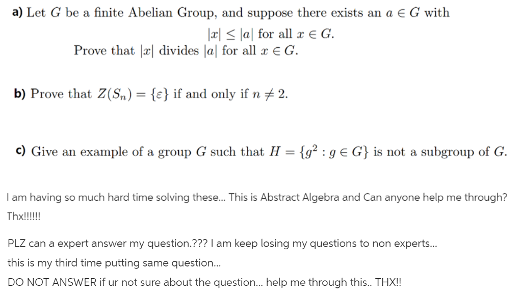 Solved A Let G Be A Finite Abelian Group And Suppose There