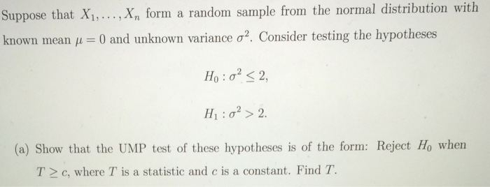 Solved Suppose That X1 Xn Form A Random Sample From