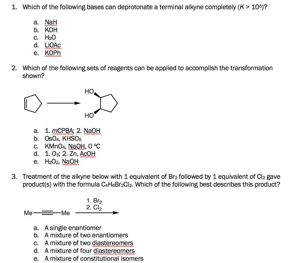 Solved 1 Which Of The Following Bases Can Deprotonate A