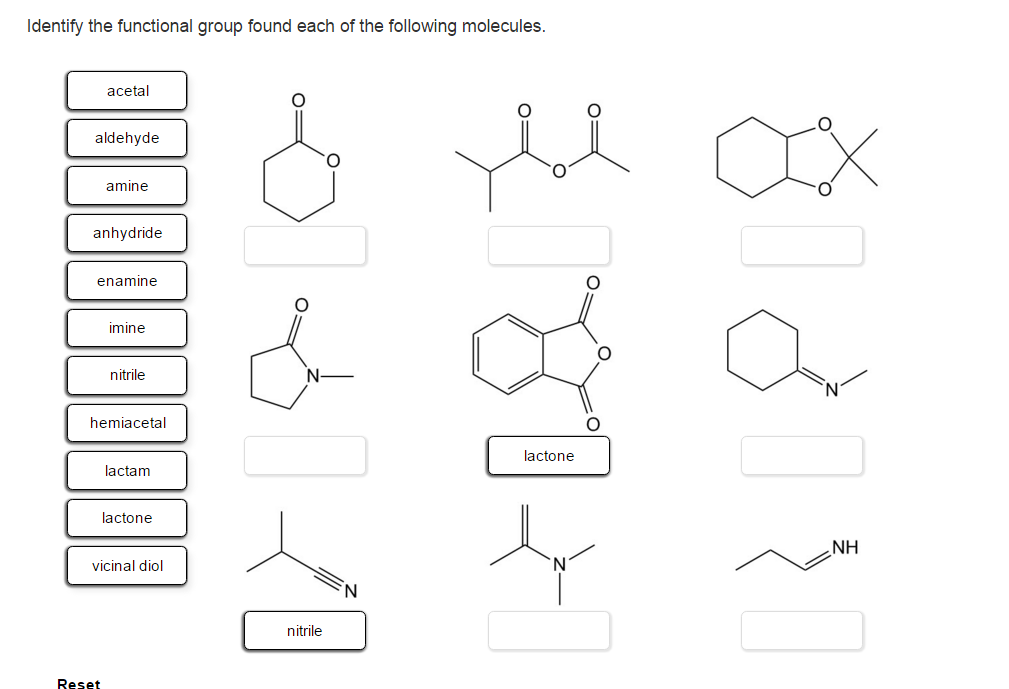 Solved Identify The Functional Group Found Each Of The