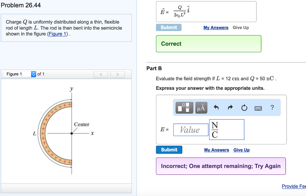 Solved Charge Q Is Uniformly Distributed Along A Thin