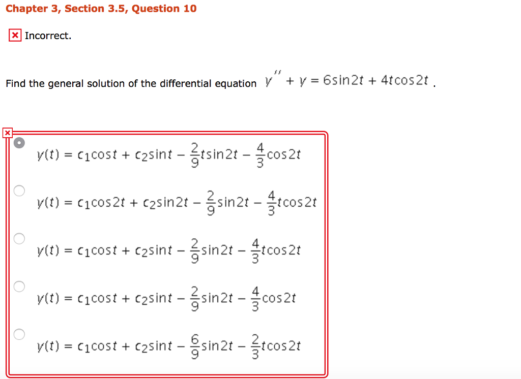 Solved Find The General Solution Of The Differential