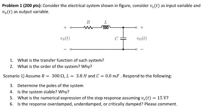 Solved Problem 1 200 Pts Consider The Electrical System