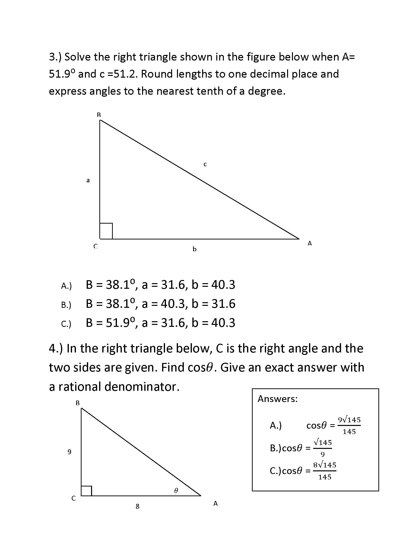 How To Solve A Right Triangle For Abc 24 Solving Right Triangles