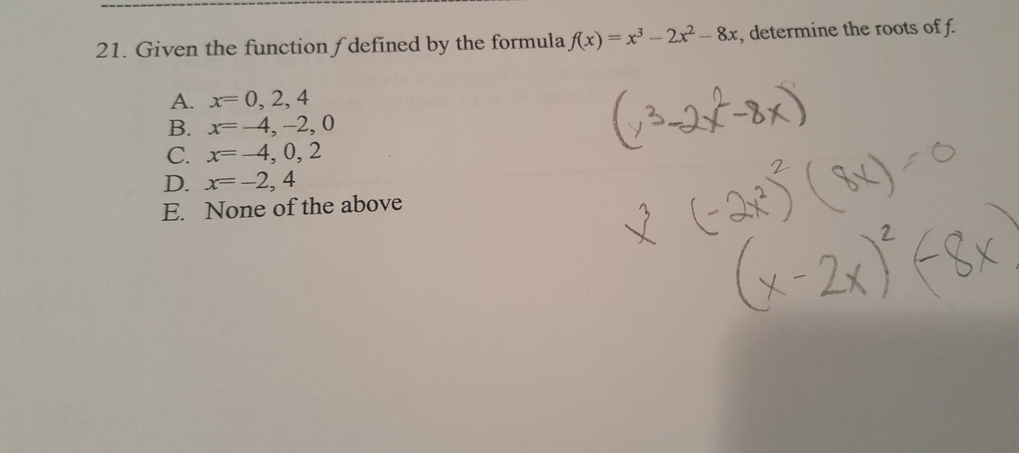 Solved Given The Function F Defined By The Formula Fx