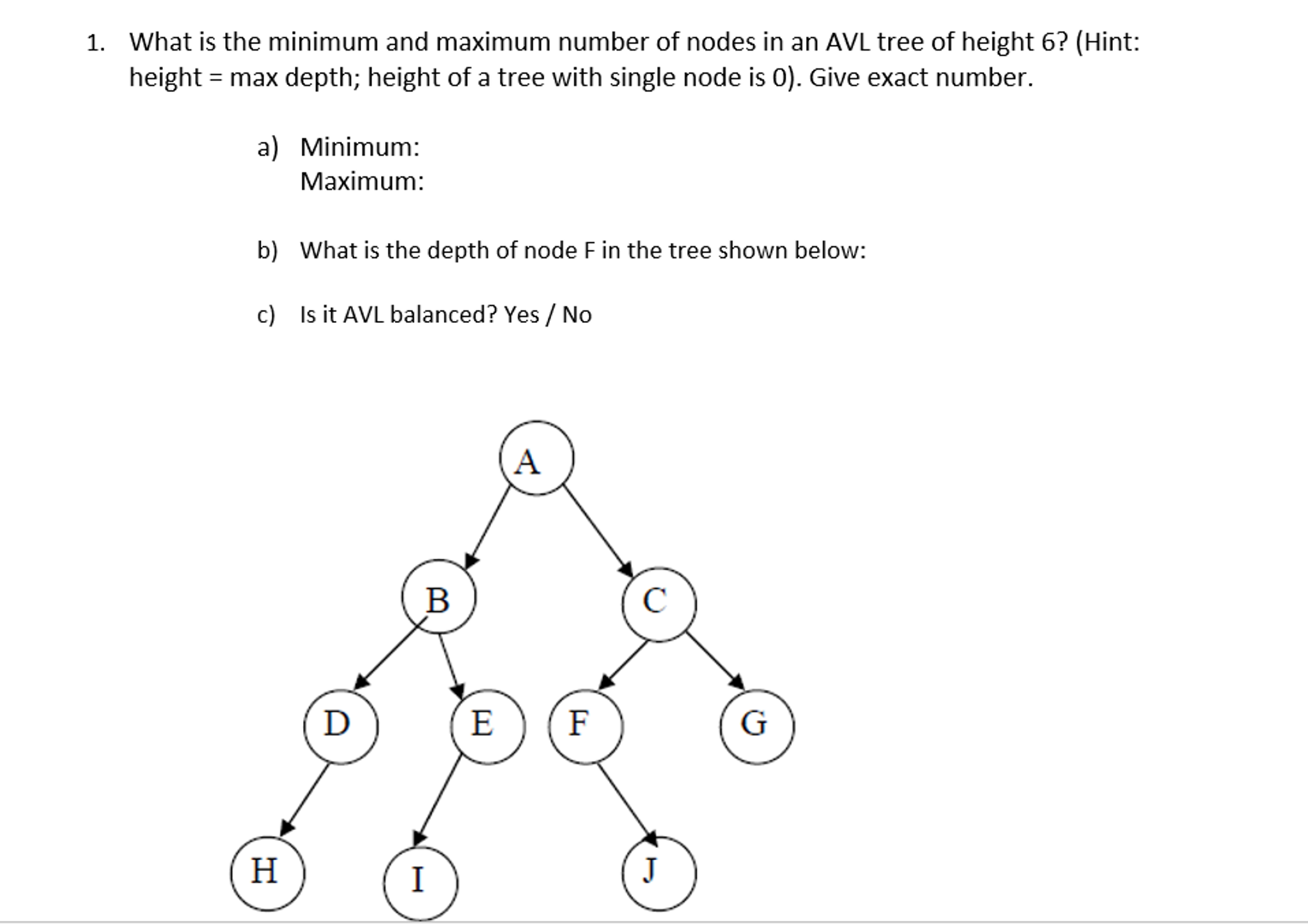 Solved What Is The Minimum And Maximum Number Of Nodes In An