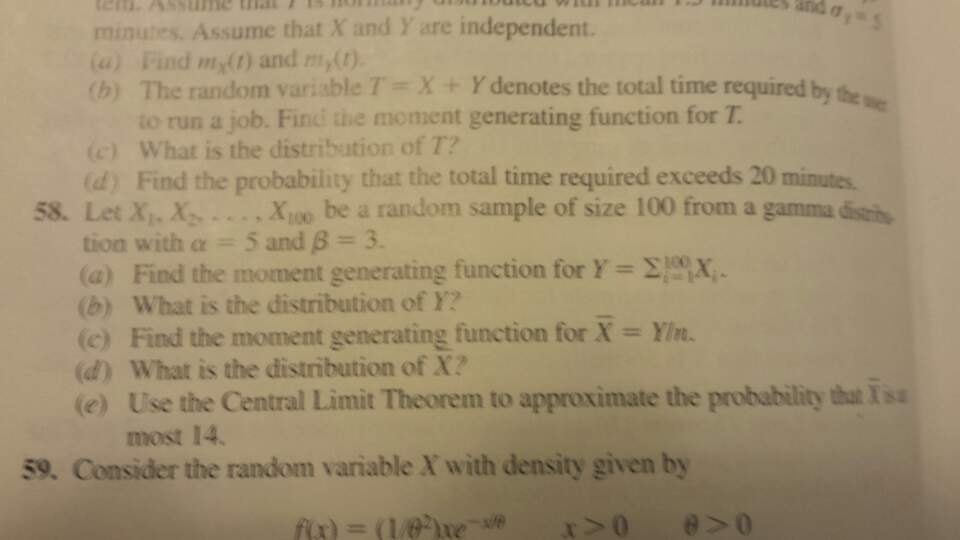 Solved 58 Let X1 X2 X100 Be A Random Sample Of Size