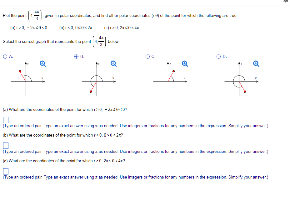 Solved Plot The Point Given The Polard Coordinates And