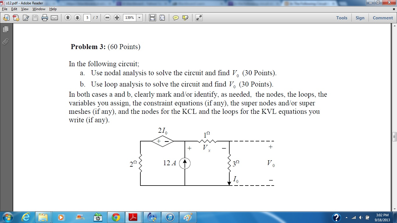 Solved In The Following Circuita Use Nodal Analysis To