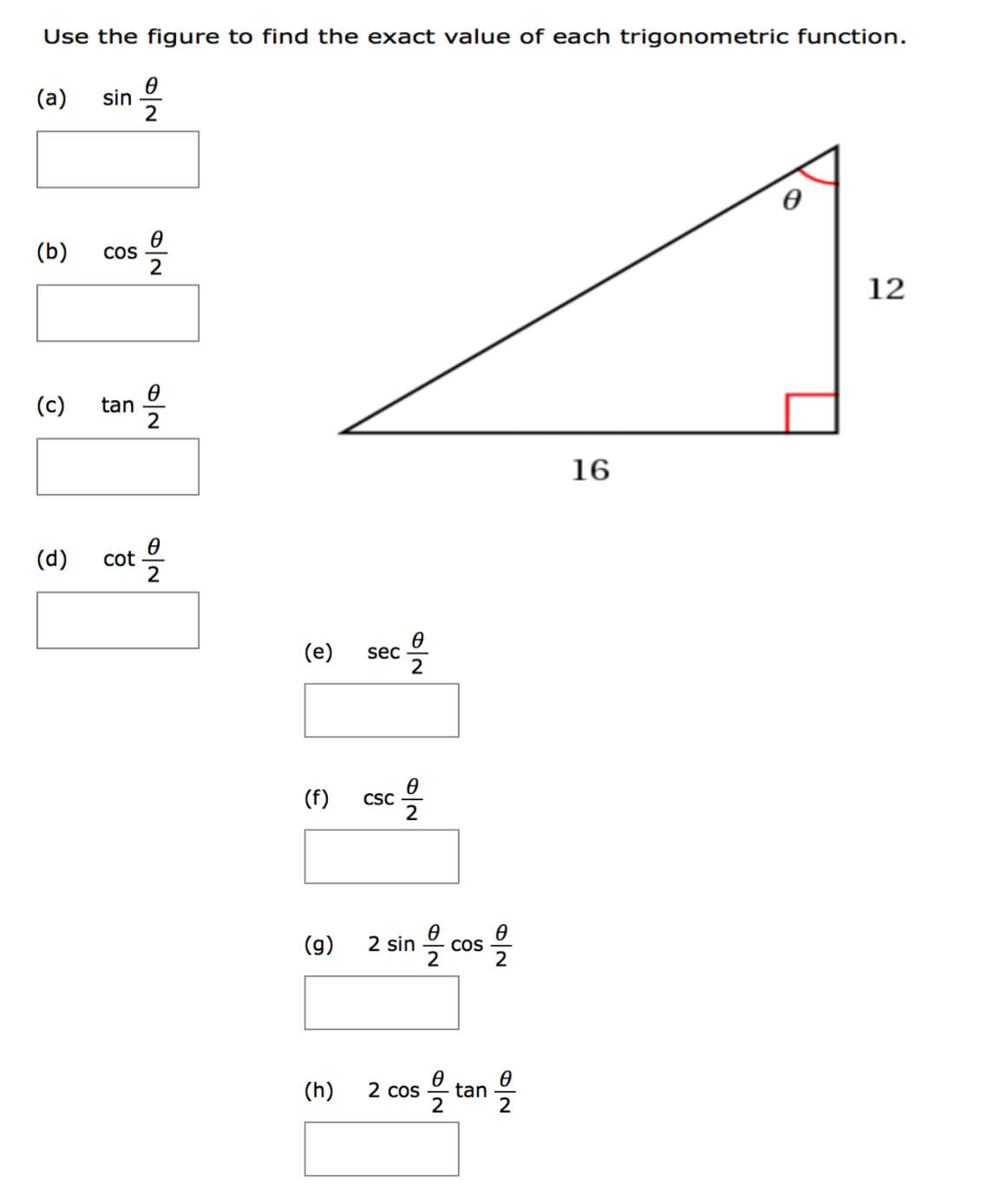 Solved Use The Figure To Find The Exact Value Of Each