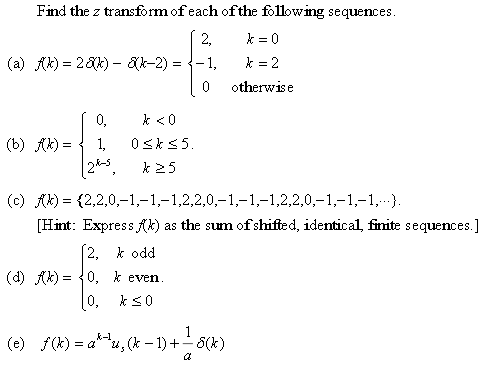 Solved Find The Z Transform Of Each Of The Following