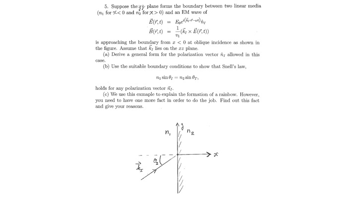 Suppose They Plane Forms The Boundary Between Two