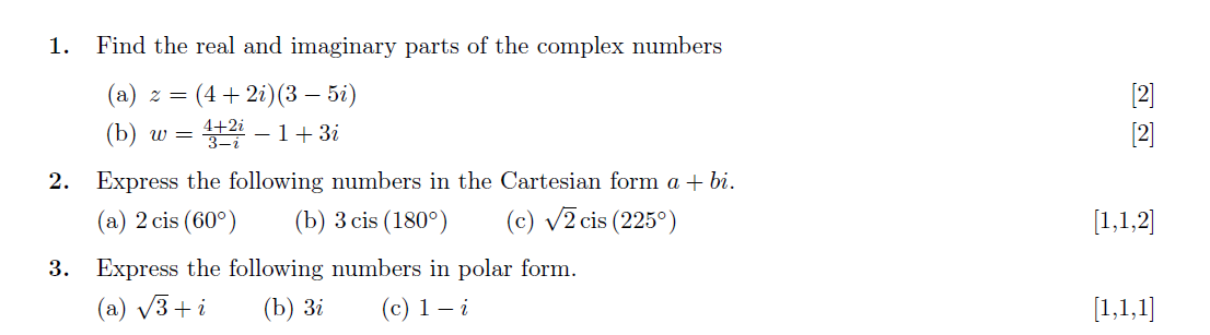 Solved Find The Real And Imaginary Parts Of The Complex