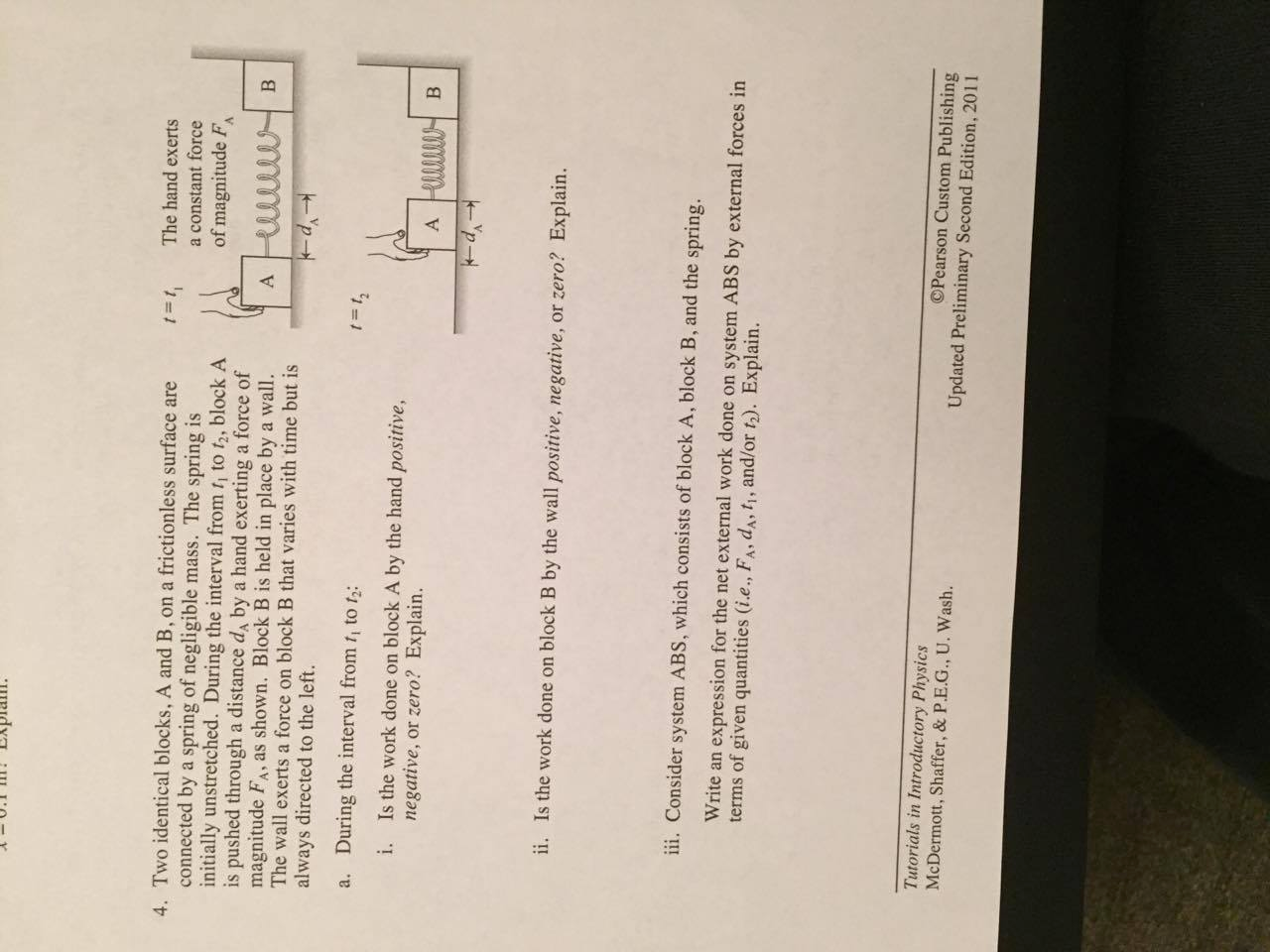 Solved Two Identical Blocks A And B On A Frictionless