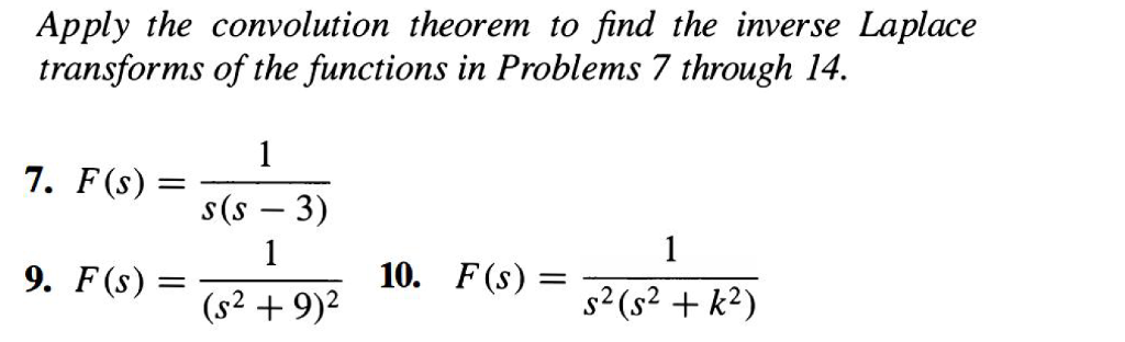 Solved Apply The Convolution Theorem To Find The Inverse