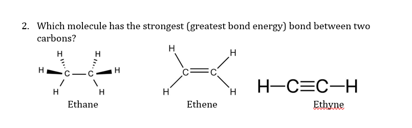 Solved Which Molecule Has The Strongest Greatest Bond