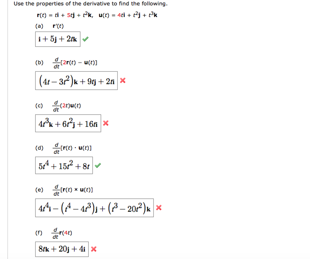 Solved Use The Properties Of The Derivative To Find The