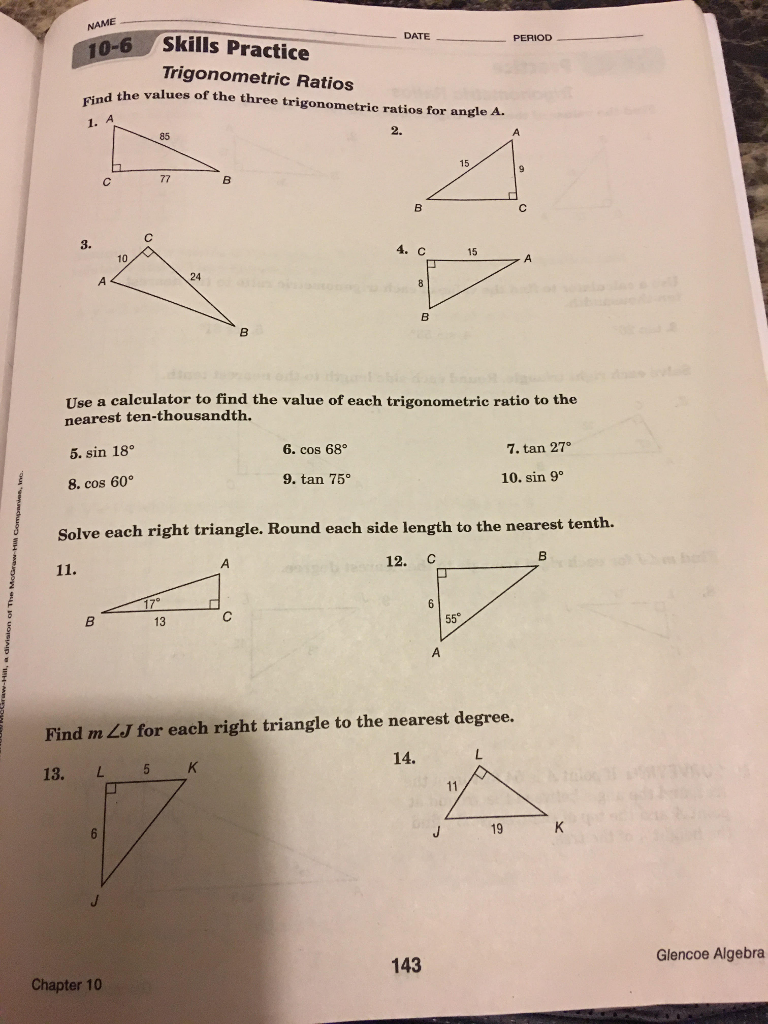 Solved Find The Values Of The Three Trigonometric Ratios For