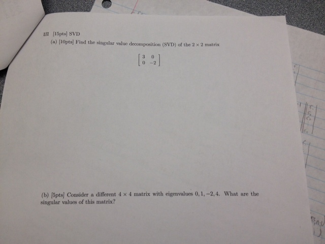 Solved Svd Find The Singular Value Decomposition Svd Of