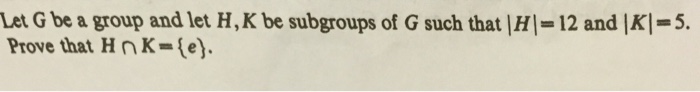 Solved Let G Be A Group And Let H K Be Subgroups Of G Such