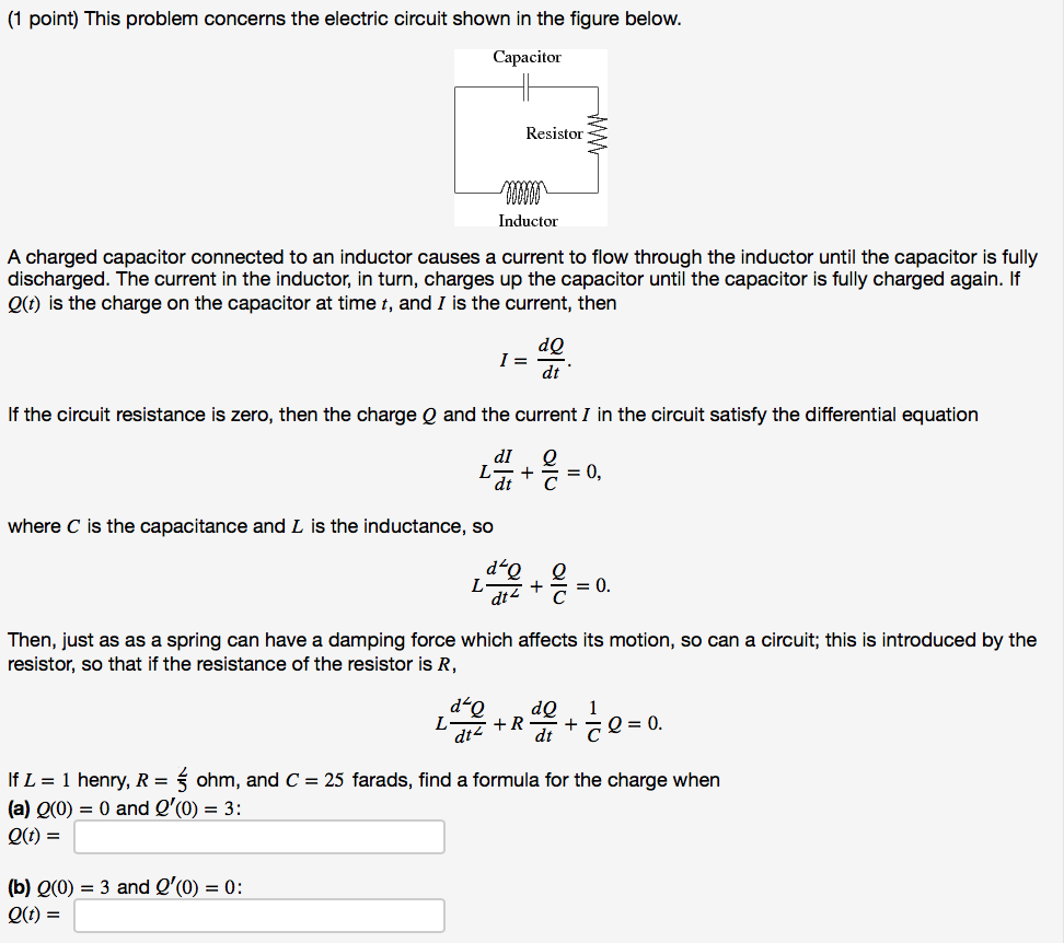 Solved 1 Point This Problem Concerns The Electric Circuit