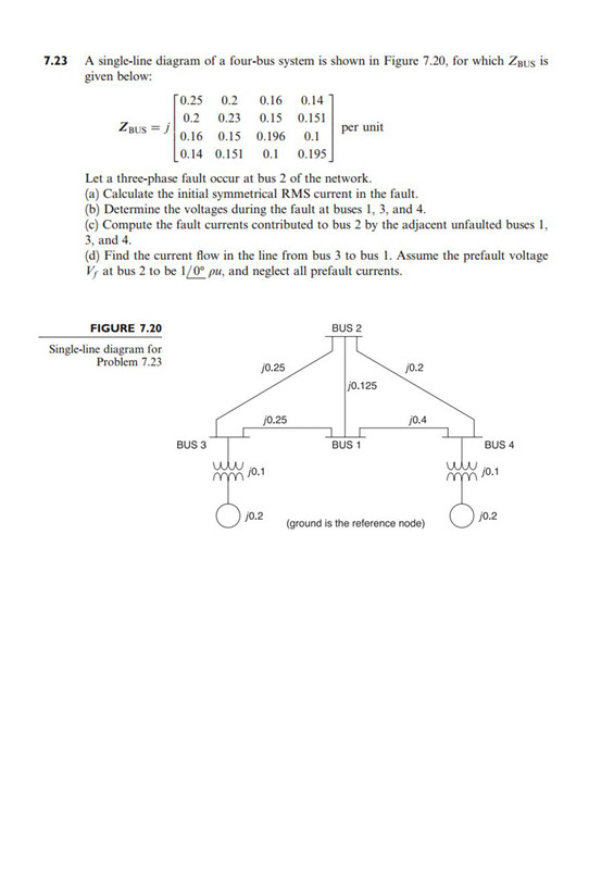 Solved A Single Line Diagram Of A Four Bus System Is Shown