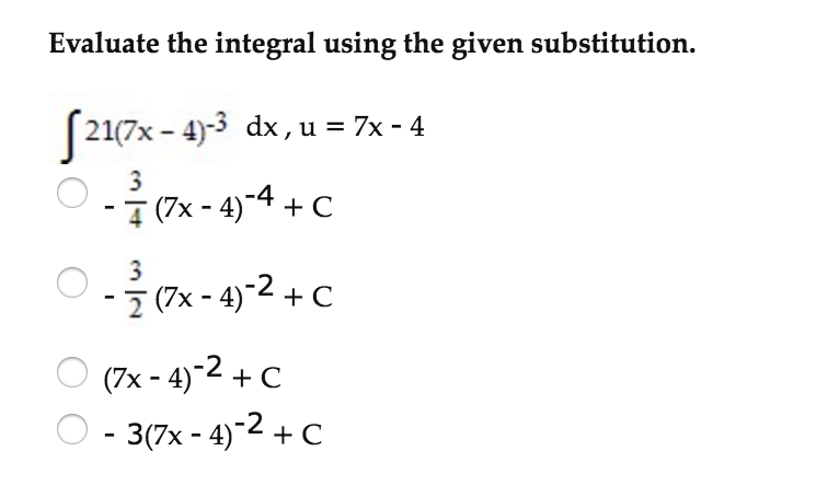 Solved Evaluate The Integral Using The Given Substitution