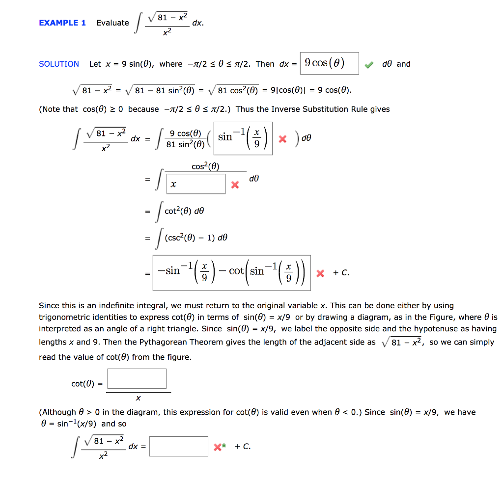 Solved 81 X Dx Example 1 Evaluate X2 Solution Let X 9