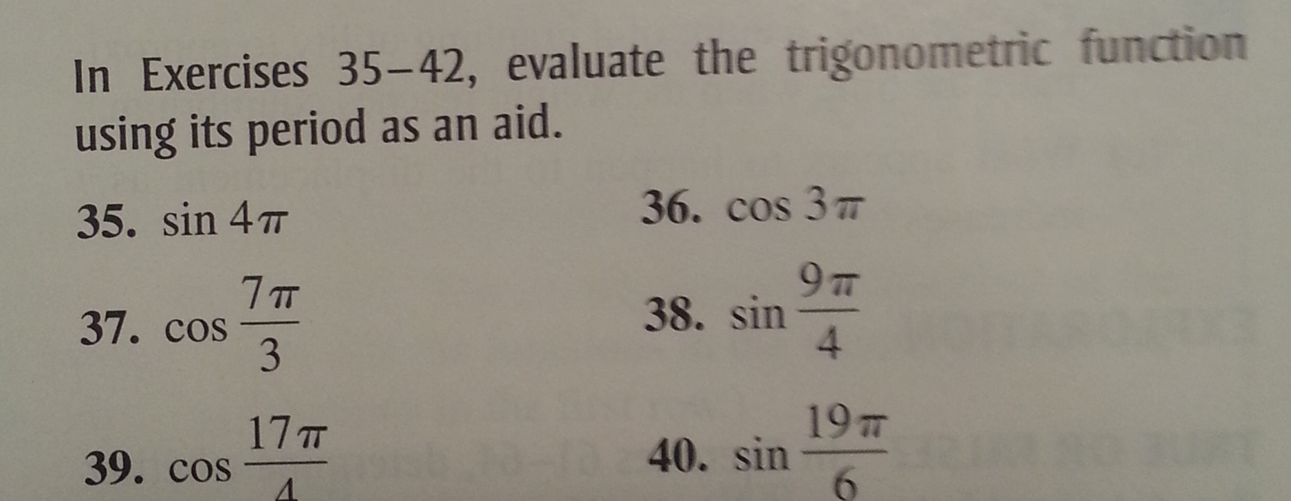 Evaluate The Trigonometric Function Using Its Period As An Aid